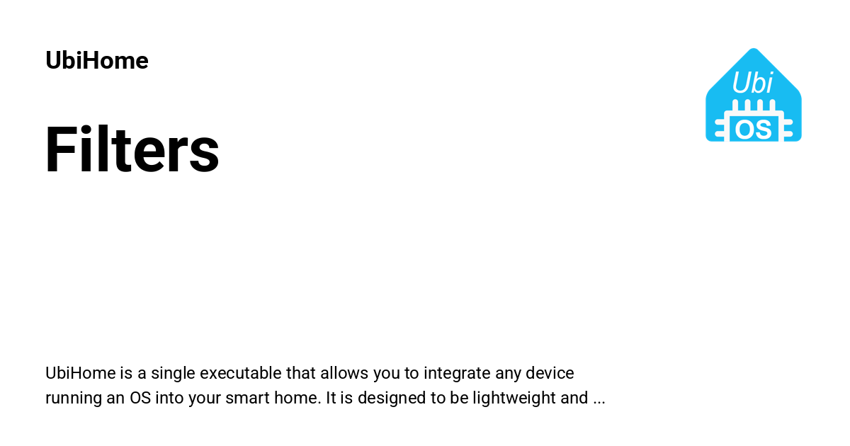 Filters - UbiHome