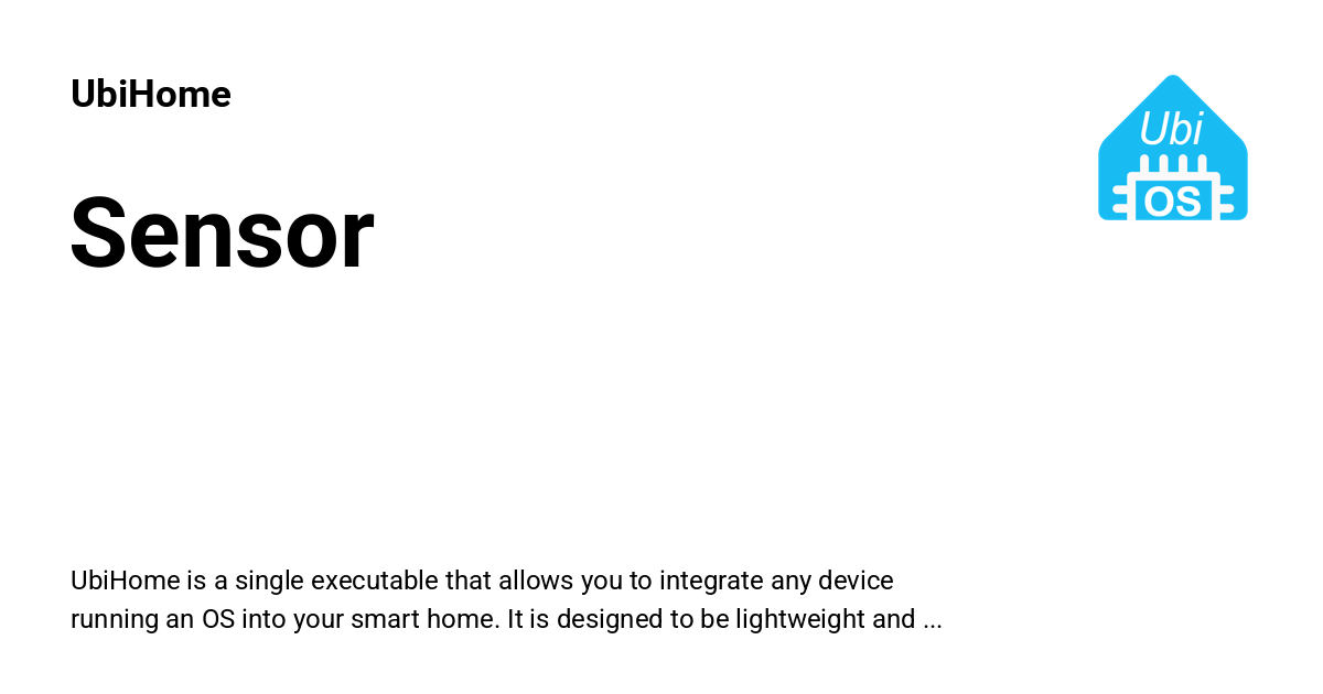 Sensor - UbiHome