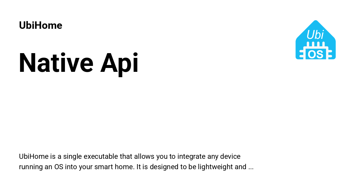 Native Api - UbiHome