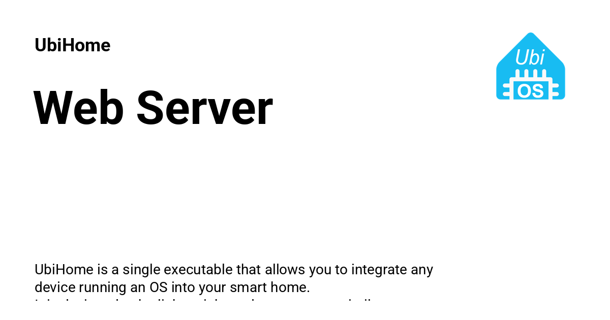 Web Server - UbiHome
