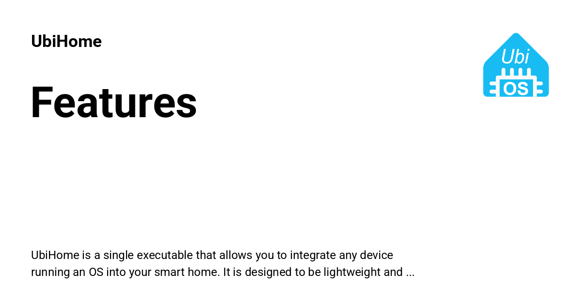 Features - UbiHome